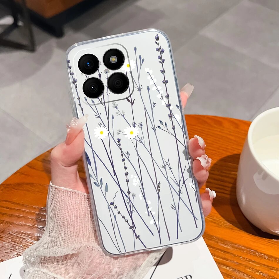 Для Honor X8b чехол космические элементы Мягкая тонкая силиконовая Прозрачная Белый, U313