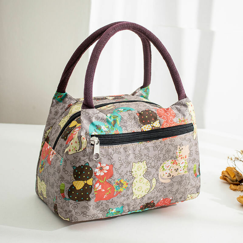 Womens oxford fabric lunch bag with insulated storage and waterresistant material style a