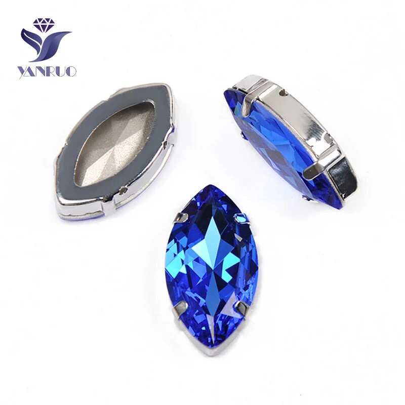 YANRUO 4227 стеклянные стразы для декора Синий, Sapphire