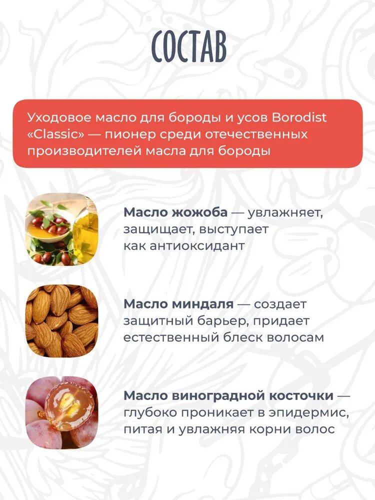 Масло для бороды, Borodist, "Classic" — фото 1