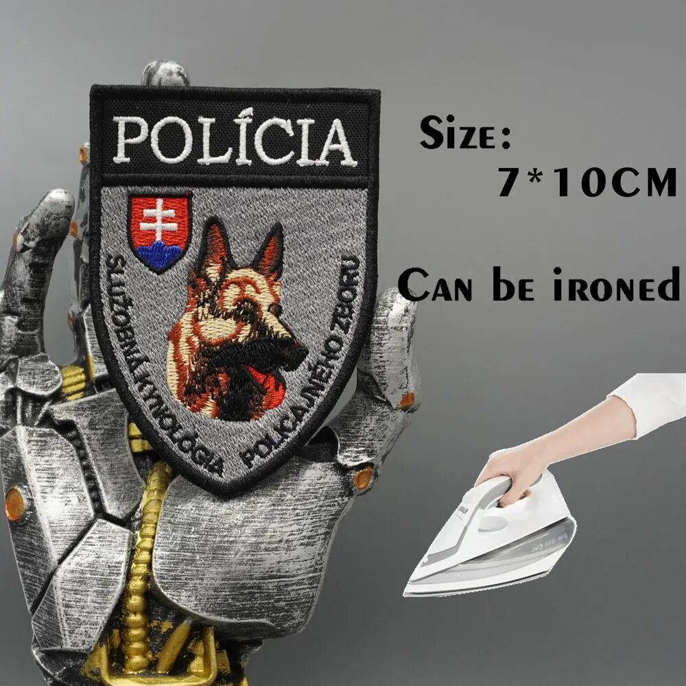 Нашивка POLICIA Slovenska, немецкая овчарка, 7*10см, AC8-1