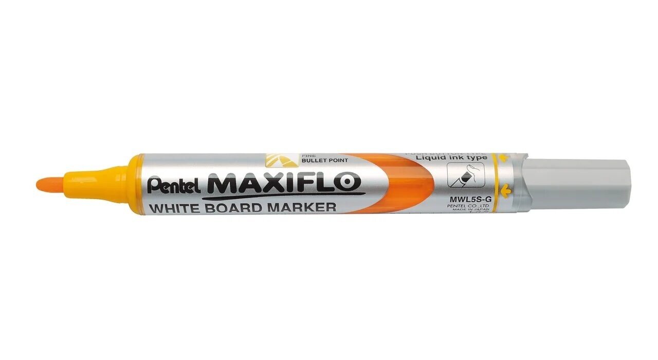 Маркер Pentel Maxiflo 4 мм, пулевидный, желтый