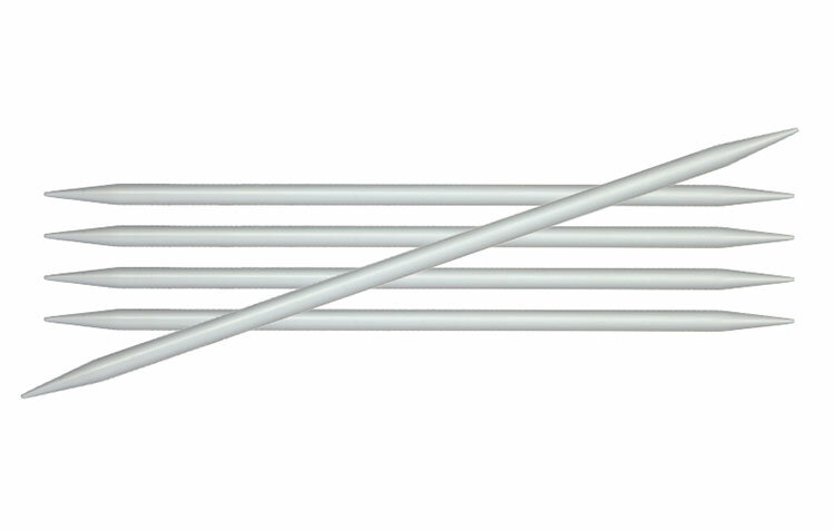 Спицы чулочные Knit Pro Basix Aluminum 4,5 мм, 15 см, алюминий, серебристый 5 шт (KNPR.45106)