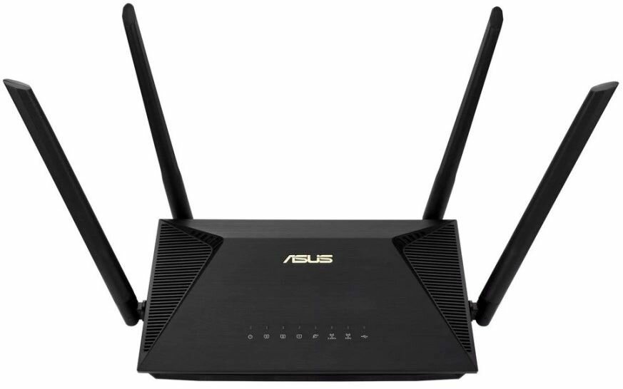 Роутер ASUS RT-AX53U 802.11b/g/n/ac/ax, до 574 + 1201 Mbps, 2,4 + 5 гГц, 4 антенны, USB