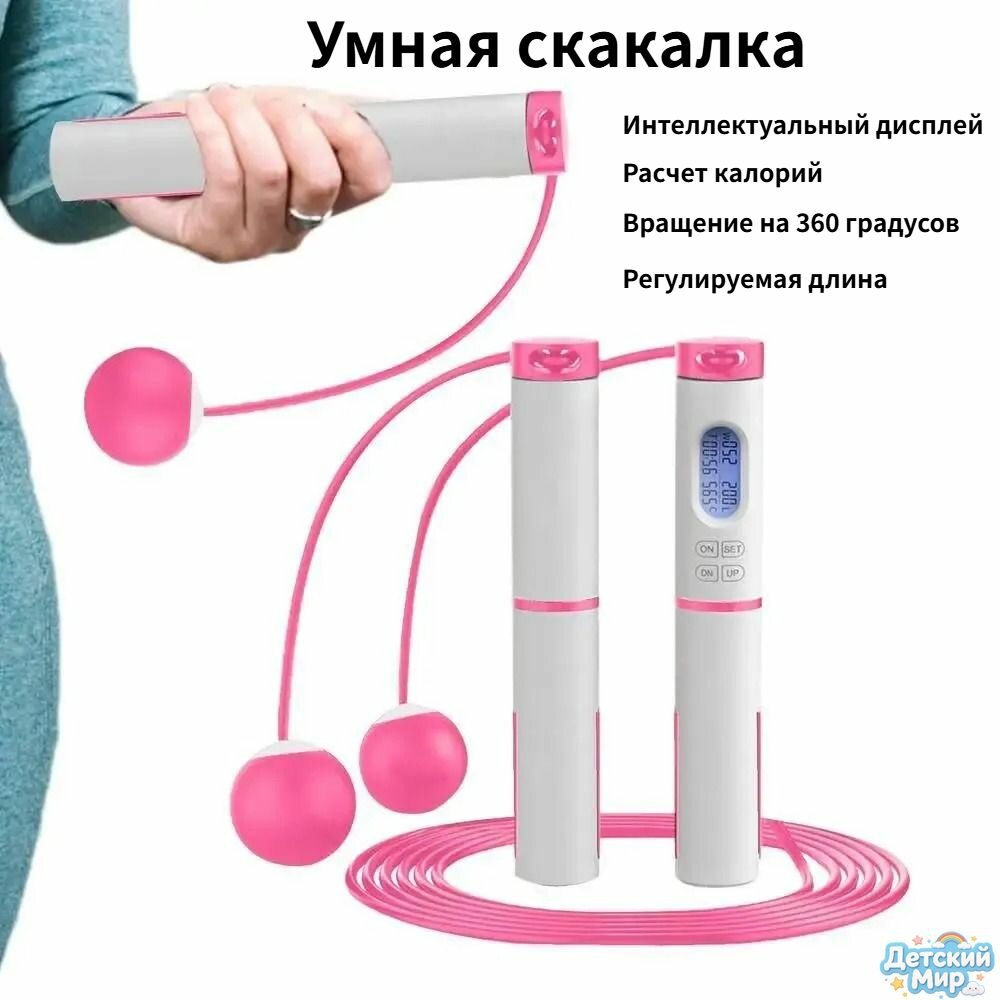 Умная скакалка, скакалка профессиональная, скоростная для фитнеса, бокса, кроссфита, гимнастики с регулировкой длины, с утяжелителями
