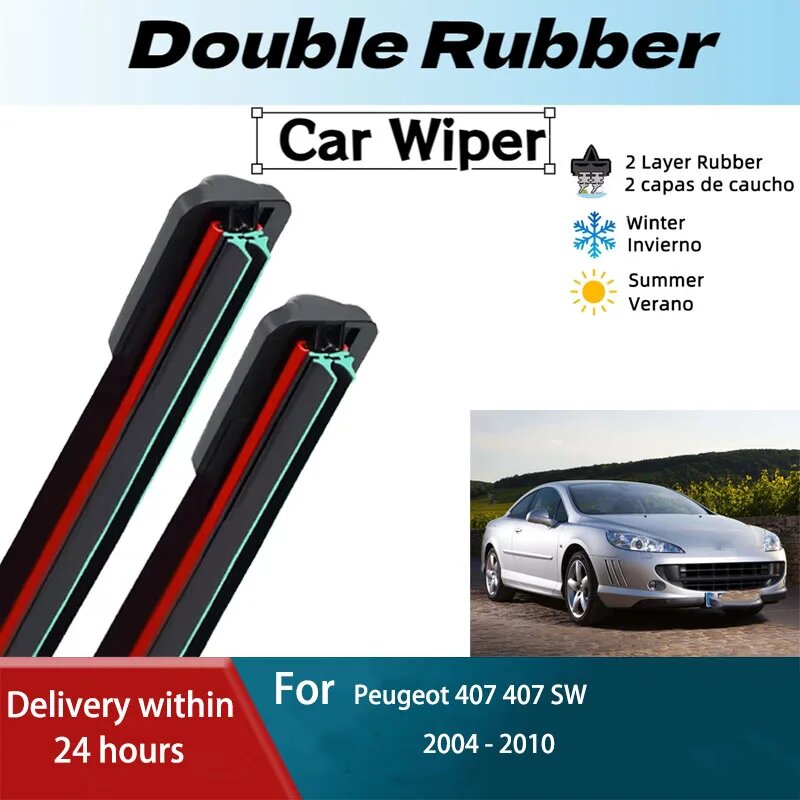 Стеклоочиститель левый передний дворник для Peugeot 407 407 SW 2004-2019, лобовое стекло, лобовое стекло, автомобильные щетки от дождя 28 "+ 28"