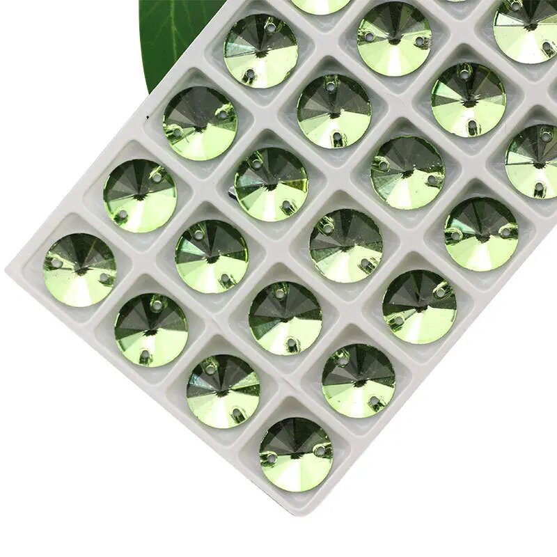 Хрустальные стразы Rivoli 40 цветов 12mm 40pcs, Зеленый, Fruit green