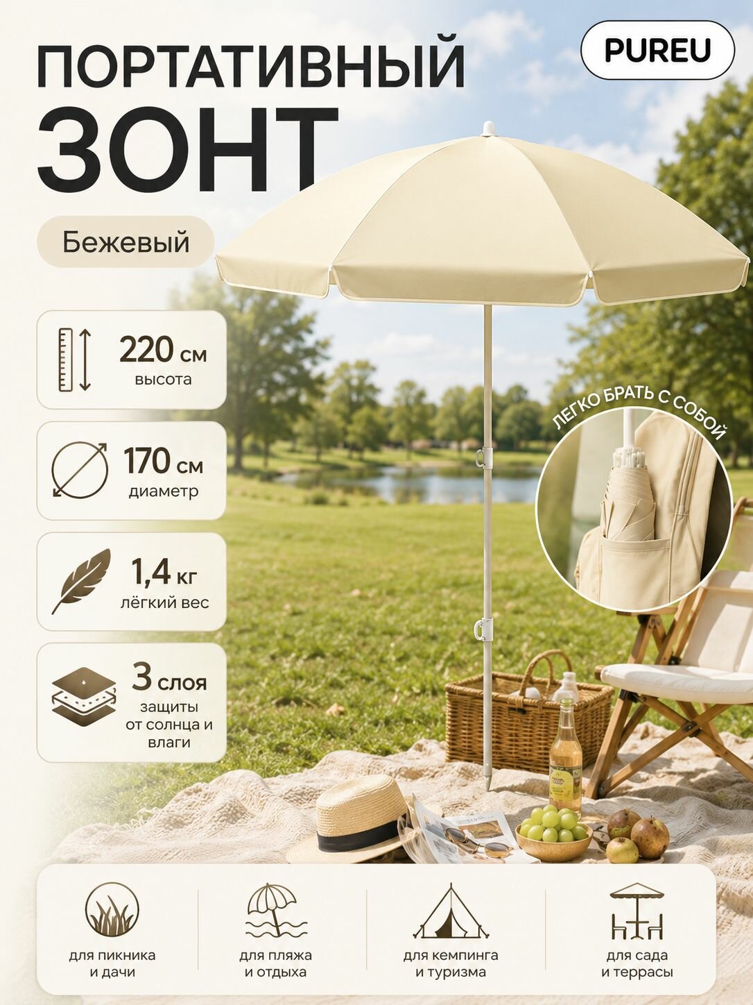Переносной навес от солнца