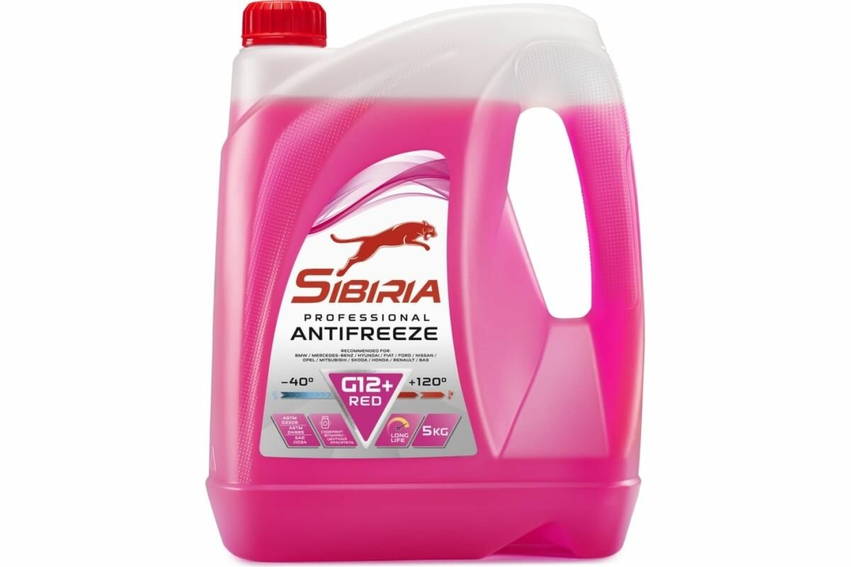 Антифриз готовый карбоксилатный красный SIBIRIA 805600 G12+ 5 кг