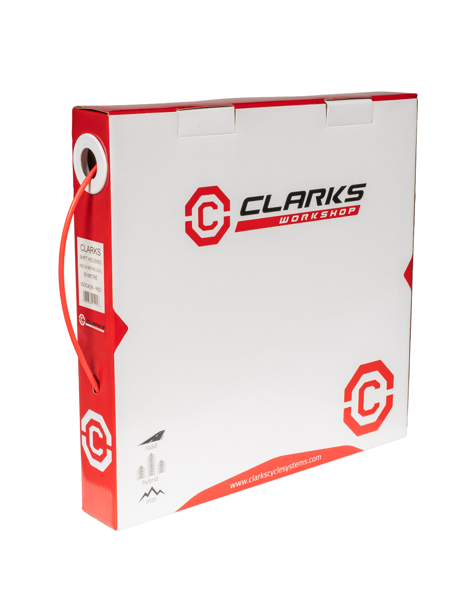 Оболочка троса переключения для велосипеда CLARKS IGOC4DB, MTB/Road 30 м, красная