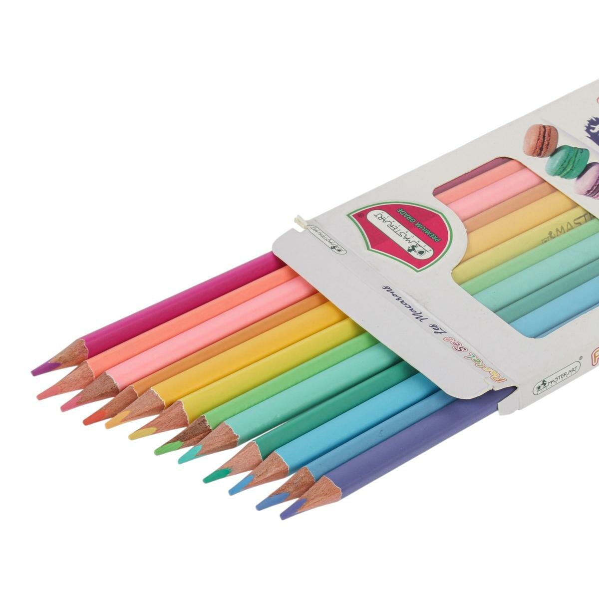 Карандаши цветные "Pastel" 12 цветов, шестигранные, 3 мм, мягкий грифель, пастельные оттенки