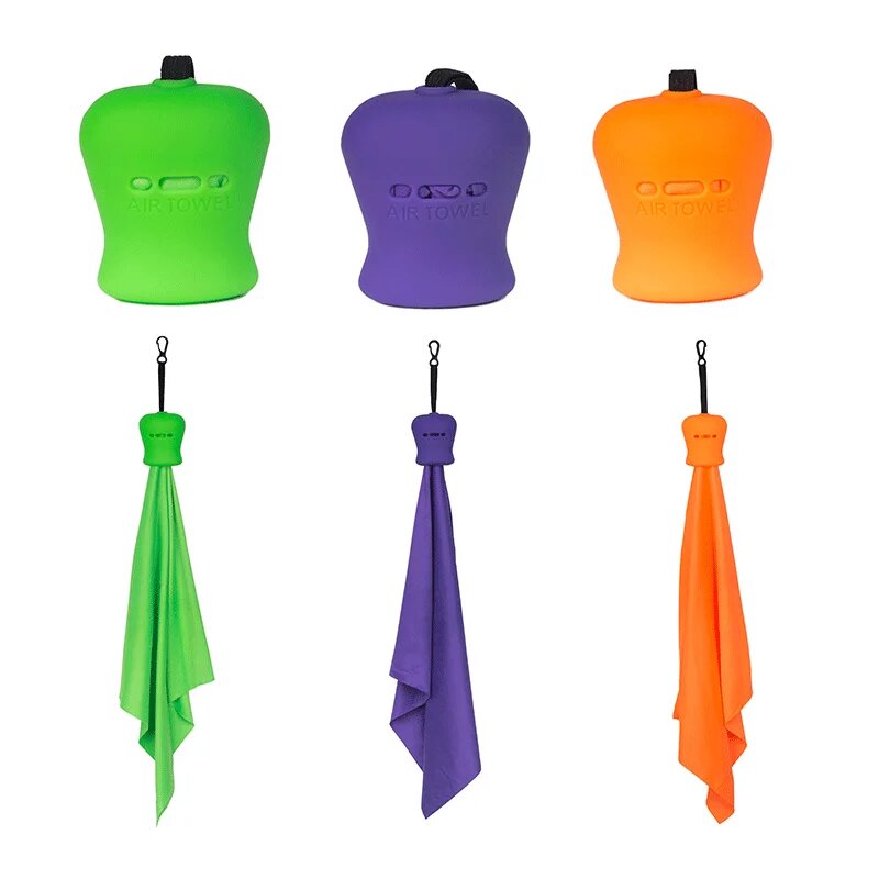 Спортивное полотенце Air towel, оранжевый, зеленый, фиолетовый