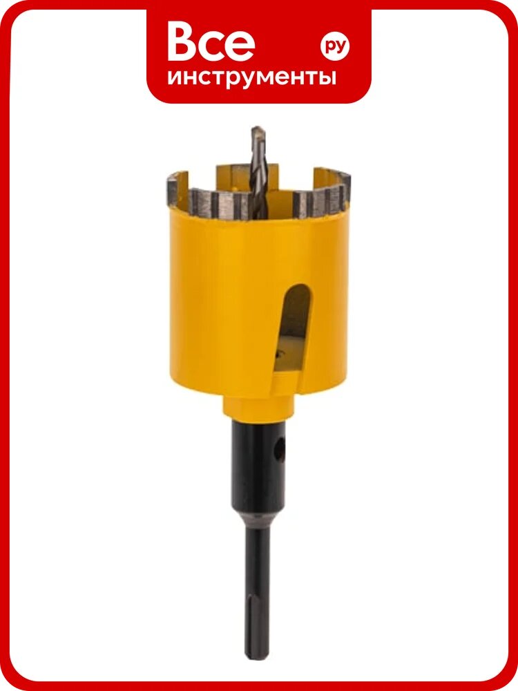 Коронка алмазная KRANZ KR-90-0163 для перфоратора, диаметр 68 мм, рабочая длина 90 мм, посадочный диаметр М16, сухой рез