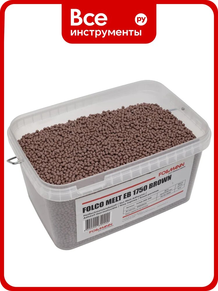Клей FOLCO MELT EB 1750 BROWN расплав (ведро 5 кг) Follmann 14340-008-558 прочной конструкции