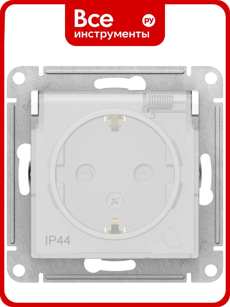 Механизм розетки Systeme Electric (Schneider Electric) 1-м СП ATLAS DESIGN AQUA 16А IP44 бел. 1240175 ATN440146