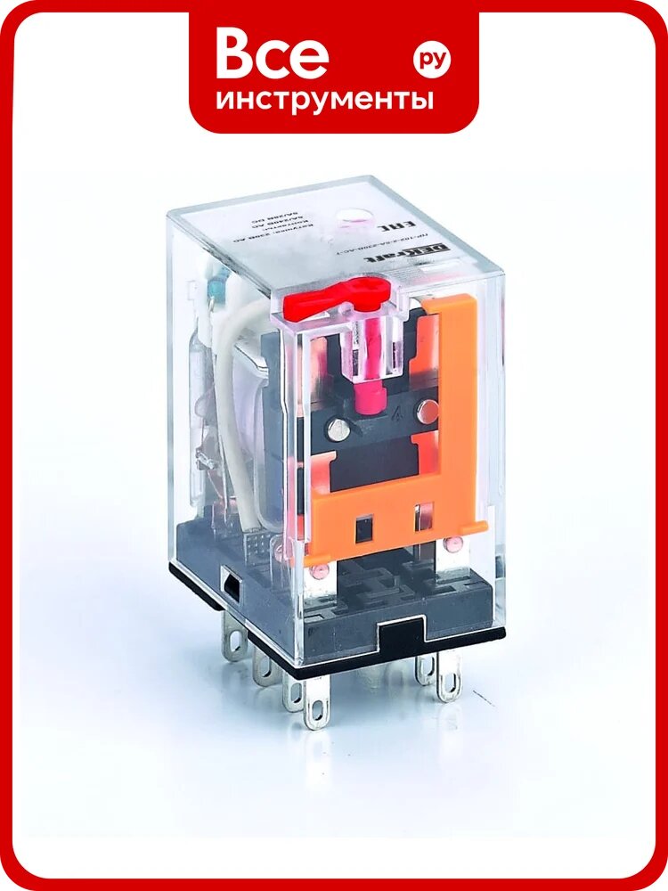 Промежуточное реле DEKraft 2-контактное, с led инд. и test функ. 5а 48в ac пр-102 23859DEK для управления нагрузками