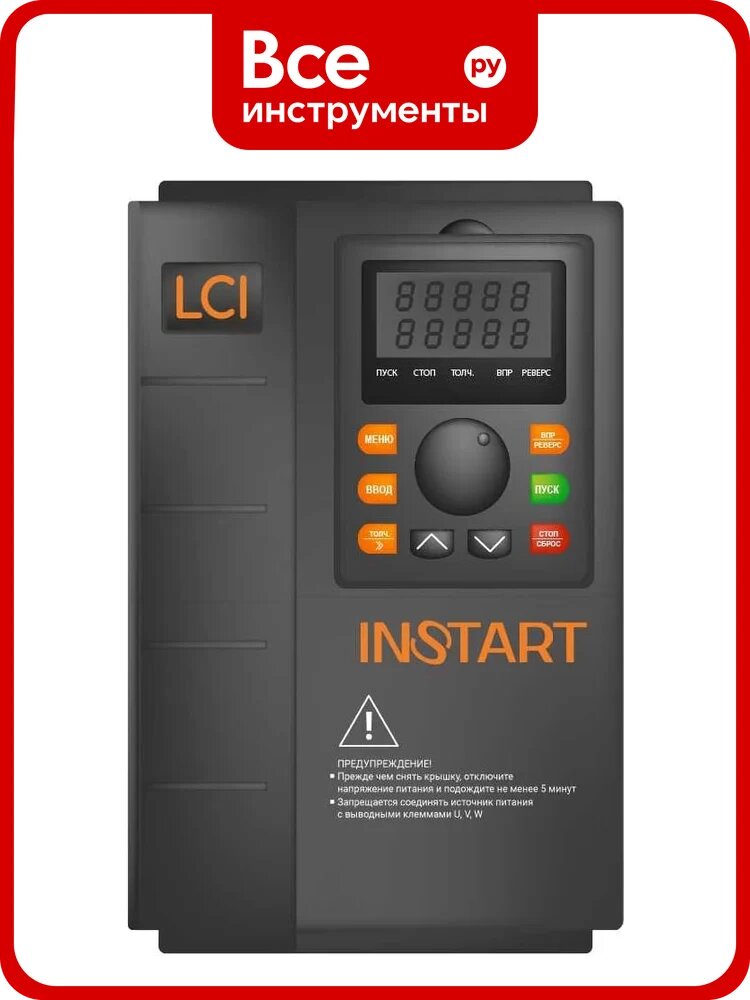Преобразователь частоты INSTART lci-g22/p30-4b 22квт/30квт, 46а/58а, 3ф, 380в, 50гц/60гц, ip20, с панелью управления 000 91400