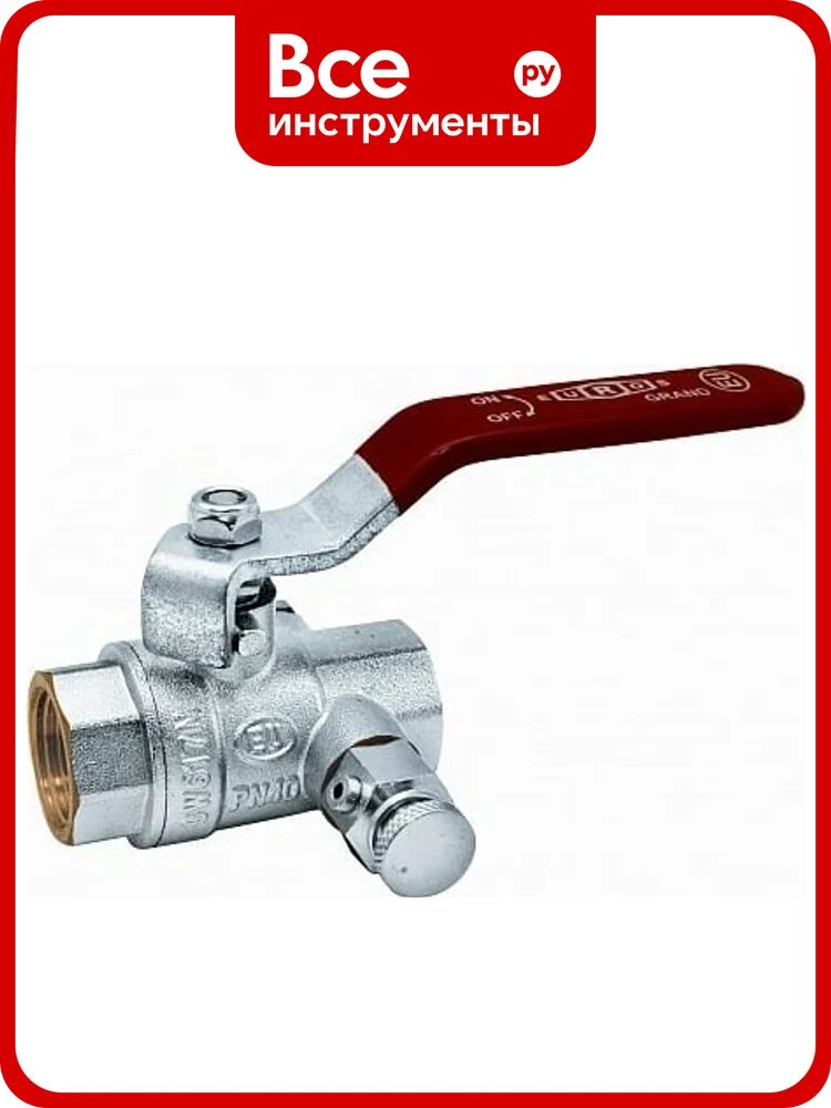 Кран шаровой KROMWELL Grand c дренажём 1/2" ВР-ВР ручка - усиленный рычаг EU. YT1016032 12_k