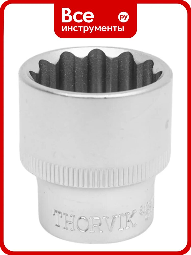 Головка торцевая 12-гранная 3/8 DR, 22 мм THORVIK 054283 S12S1222