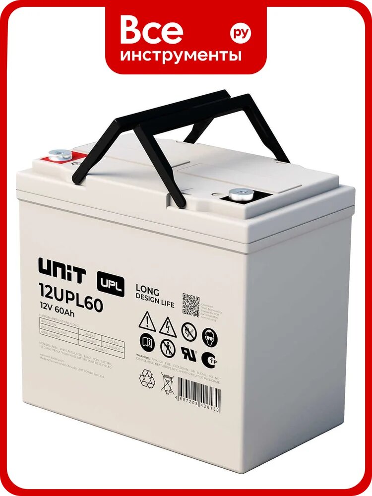 Аккумуляторная батарея UNI-T UNIT UPL60, 12В, 60 Ач, AGM, 18,2 кг