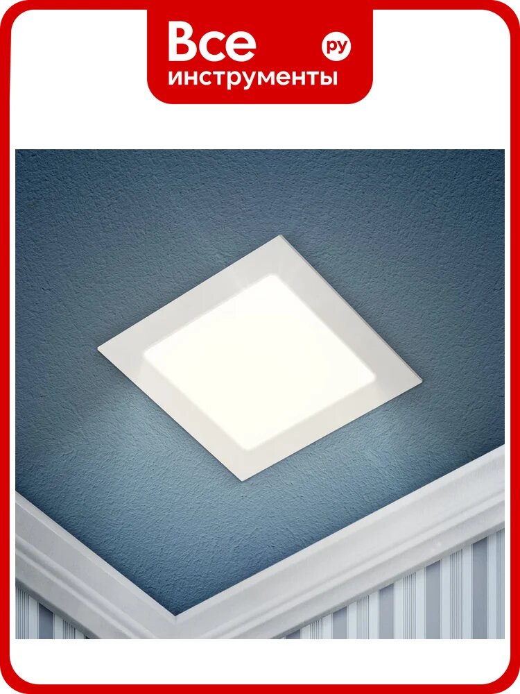 Светильник светодиодный встраиваемый Даунлайт ЭРА LED 2-18-4K Slim панель 18Вт 4000К квадрат Б0019461