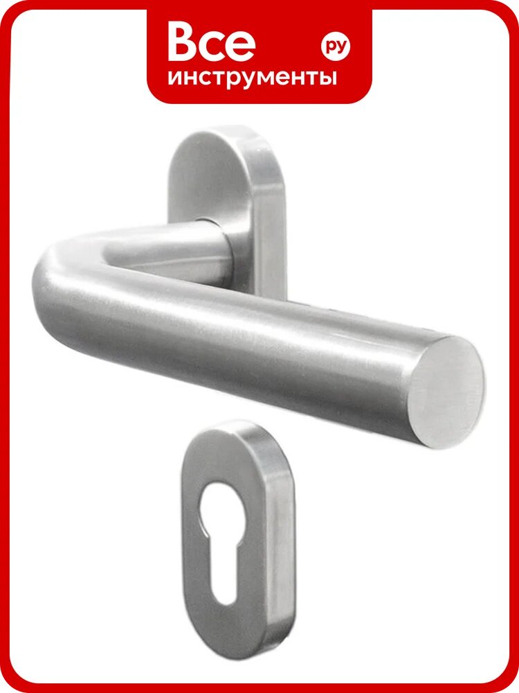 Гарнитур для профильных дверей DOORLOCK DL 040UR/F PZ L-form Rt нерж. сталь, на розетках 73307, дверного
