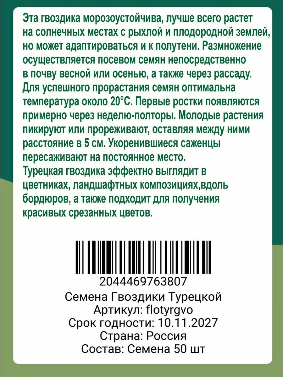 Семена Гвоздики Турецкой — фото 1