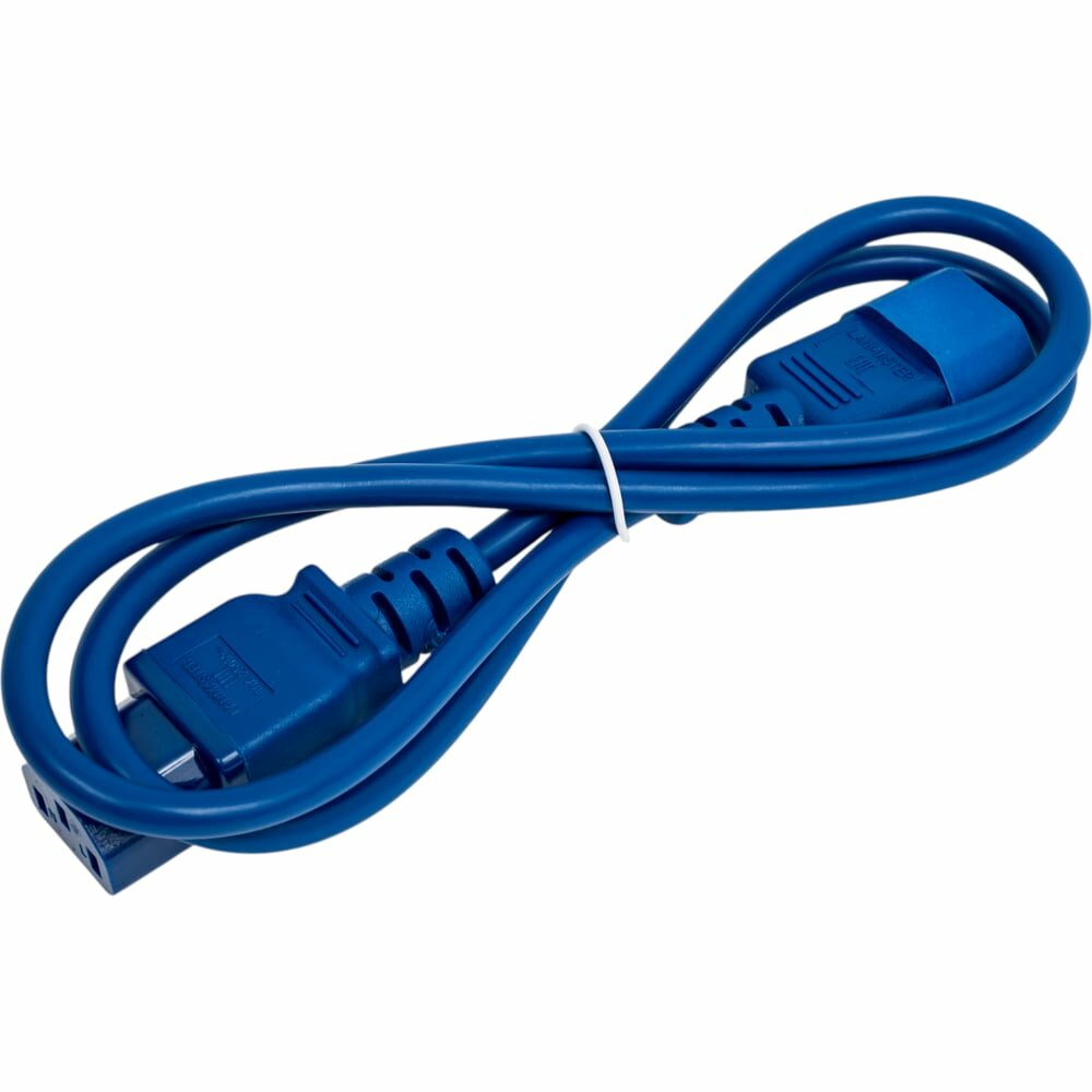 Шнур питания LANMASTER C13-C14, 3х0.75, 220В, 10А, синий, 1 метр LAN-PP13/14-1.0-BL — фото 1