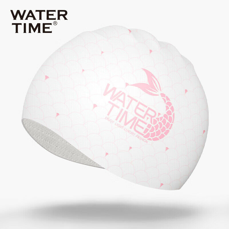 Шапочка для плавания WATERTIME Shuichuan для женщин из силикона большого размера, не сковывает длинные волосы, принт