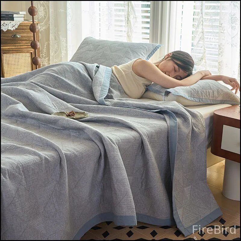 IKEA Плед жаккардовый хлопок 100% Трёхслойное марлевое Плед-покрывало , Перкаль, Хлопок, 150 см х 200 см