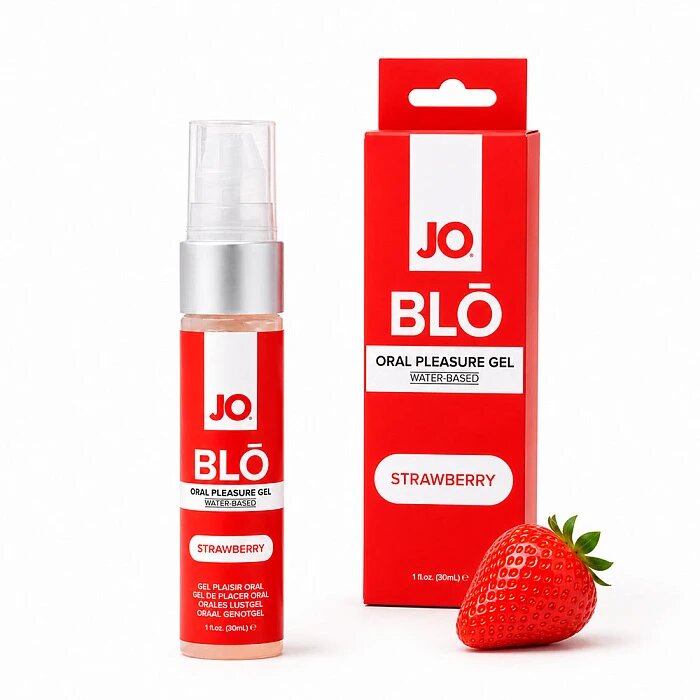 Съедобный лубрикант SystemJO «BLO»клубника, с двойным действием 30мл