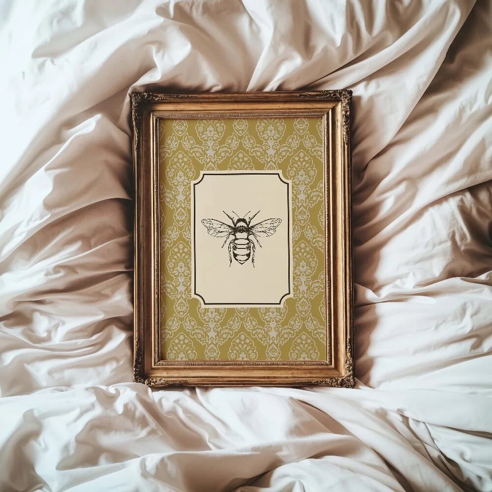 Абстрактная печать на холсте Bee and Dragonfly TL3743-1, 20x30cm no frame