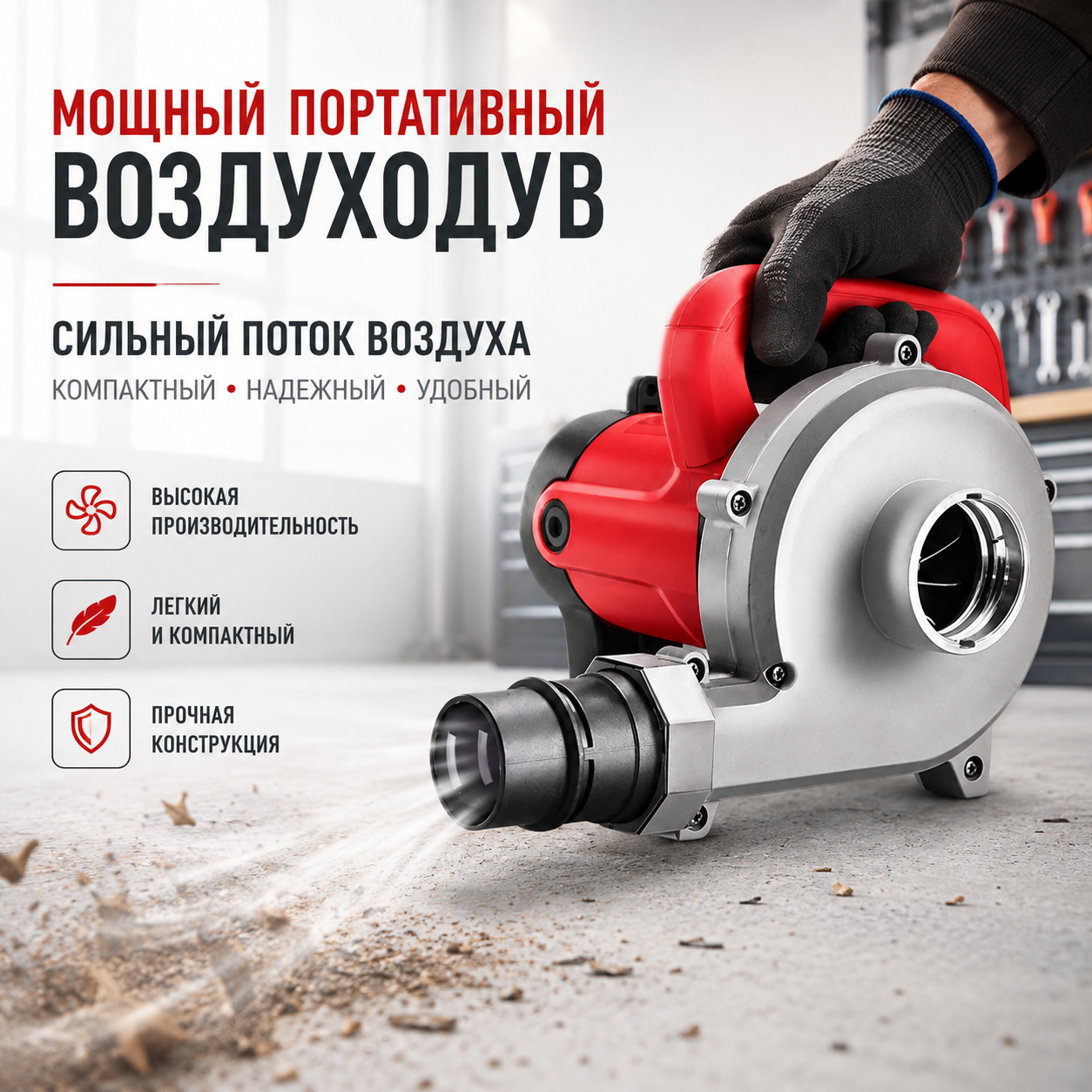 Промышленный ручной электровентилятор воздуходувка для уборки пыли и продувки поверхностей, 6280 Вт,8-метровая труба