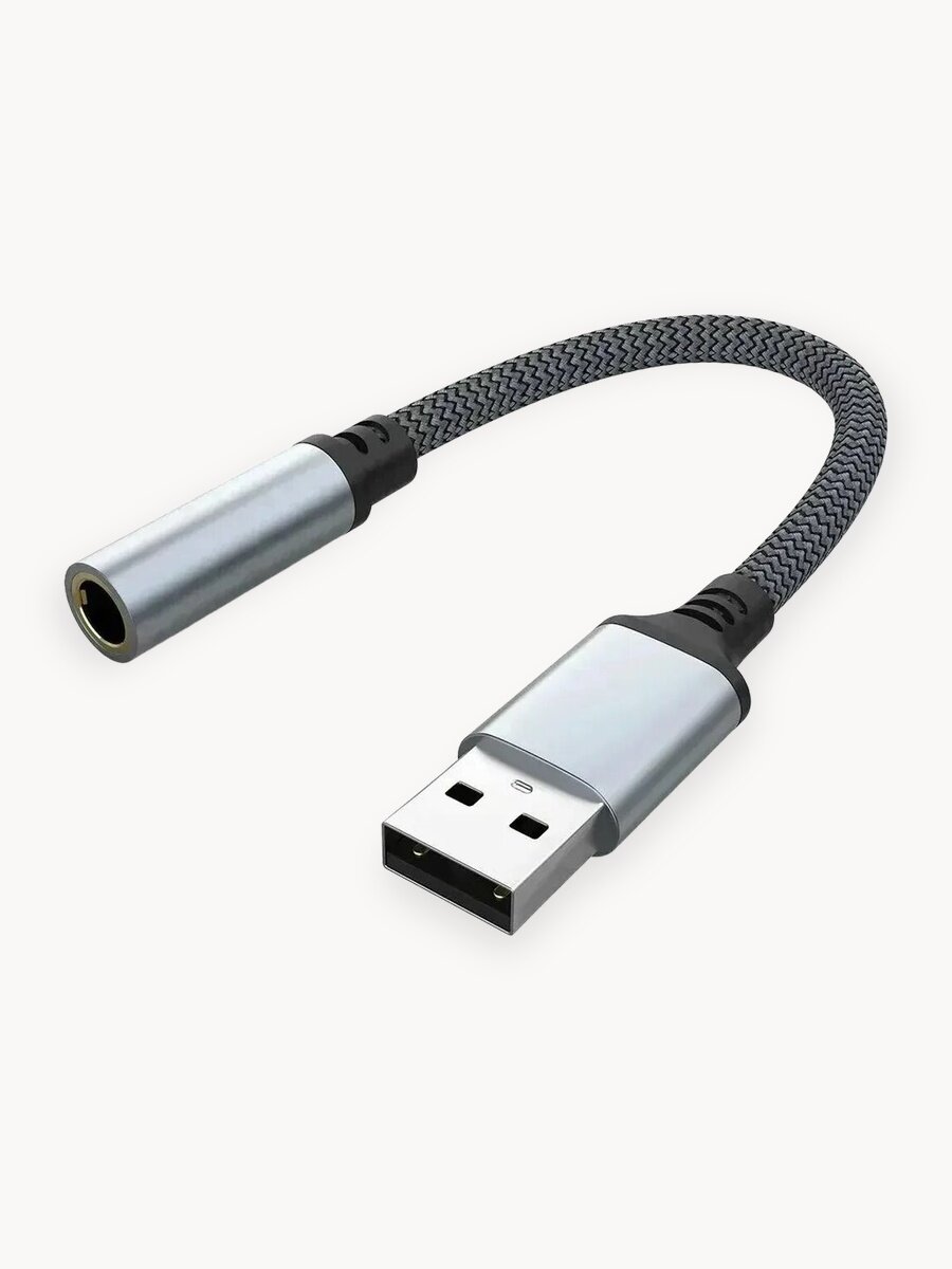 Переходник для наушников c USB-A на AUX 3.5 мм, Аудио конвертер с ЦАП (DAC), внешняя звуковая карта Hi-Fi аудио качество, hoco LS36