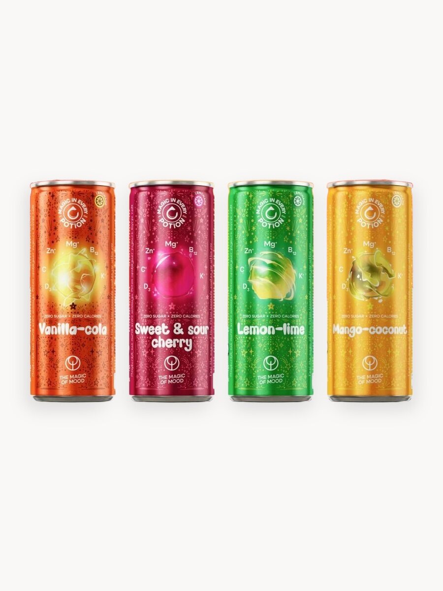 Лимонад без сахара с витаминами Potion Super Lemonade Ассорти, 12шт х 330 мл