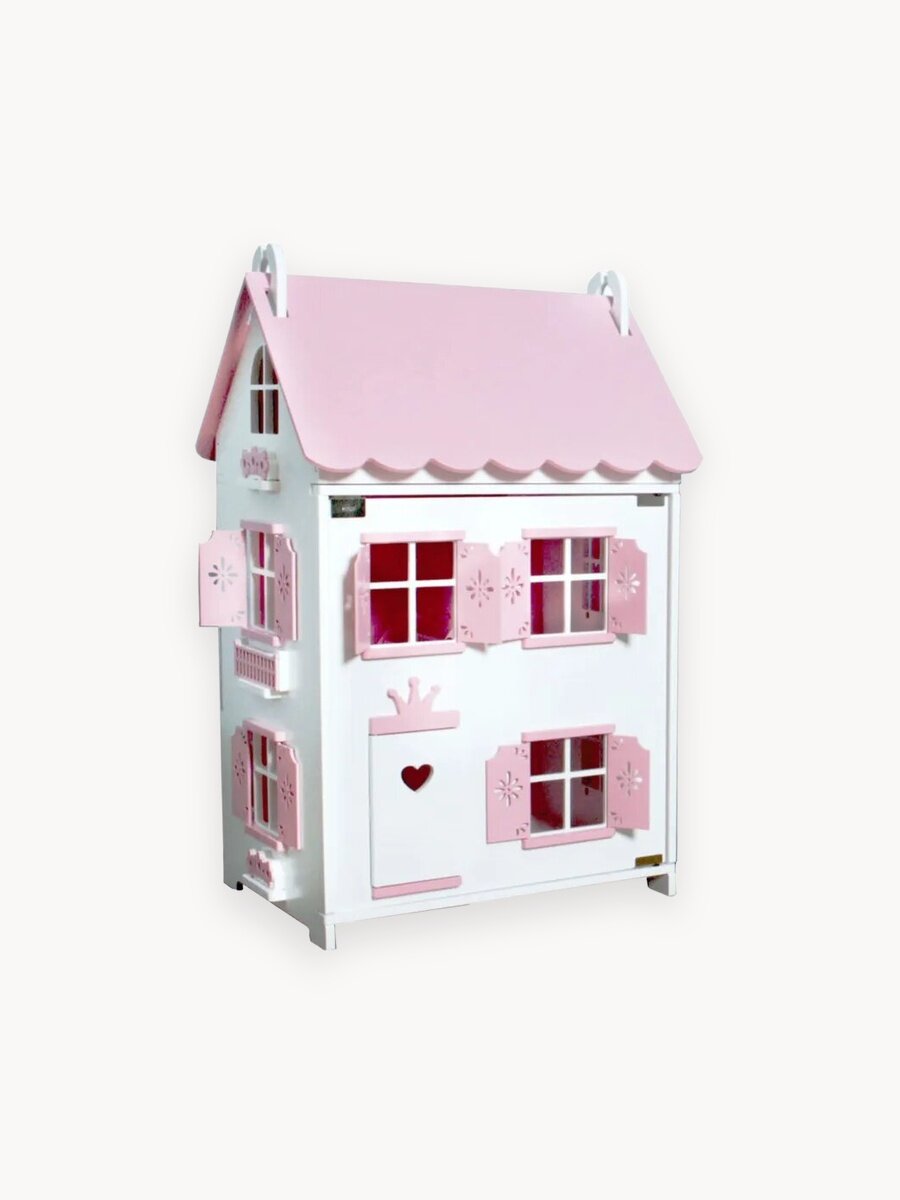 Кукольный домик Little Wood Home "Зефирка", 3 этажа, МДФ, фанера, розовый