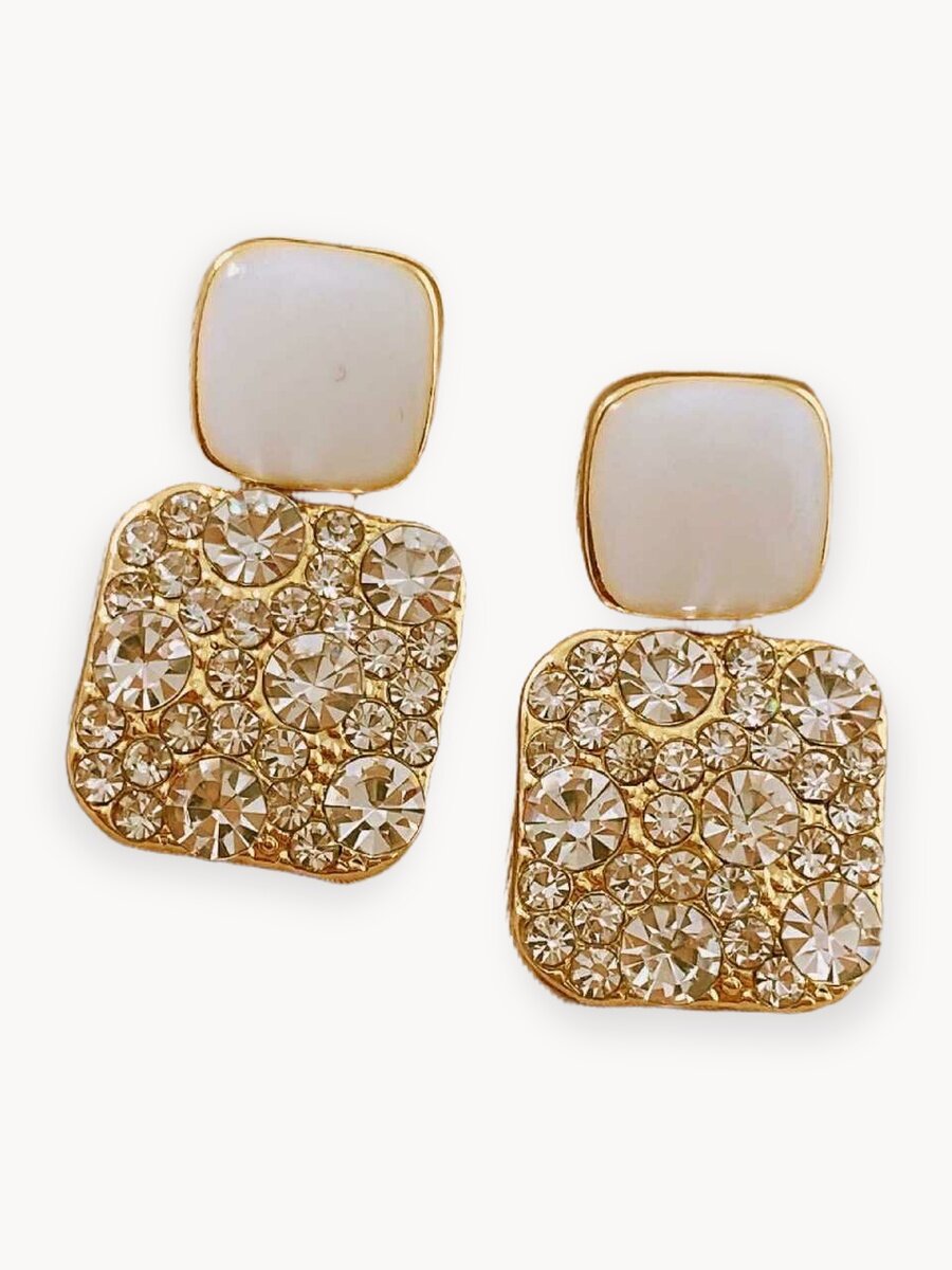 Серьги с подвесками, фианит