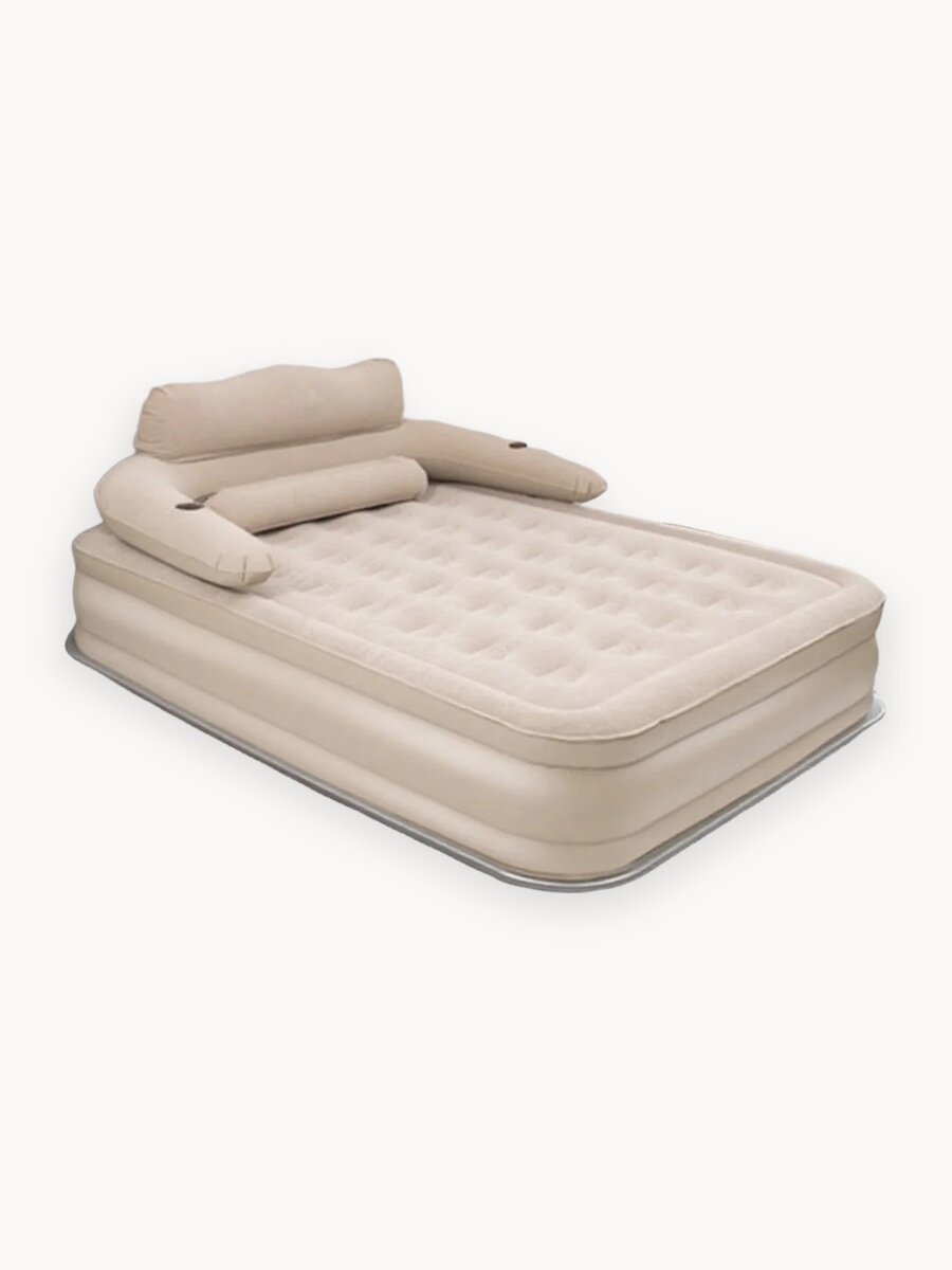 Двуспальная надувная кровать Бежевая 200х150х40 см, нагрузка до 250кг