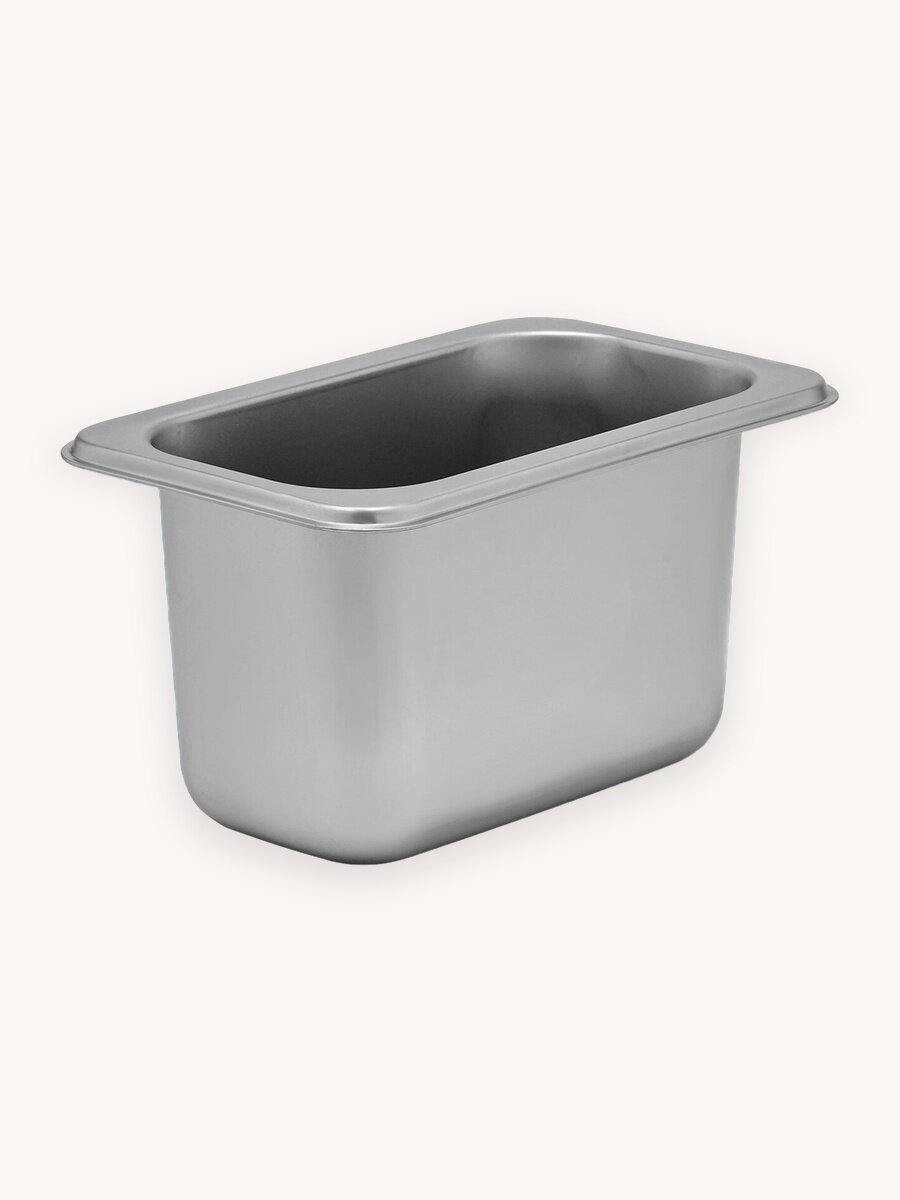 Гастроемкость 1/9 из нержавеющей стали, 100 мм, 17,6×11,2×10 см, толщина 0,8 мм