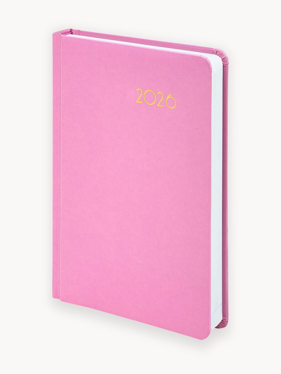 Ежедневник датированный 2026, планер планинг, записная книжка А5 138x213 мм, розовый, Brauberg, 117089