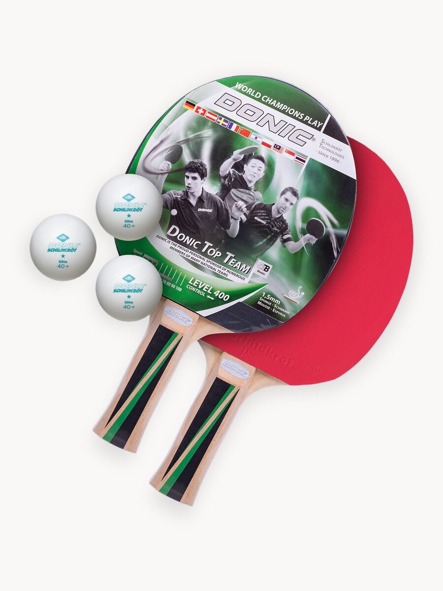 Набор для настольного тенниса Donic Top Team 400 (2 ракетки + 3 мяча бел.)