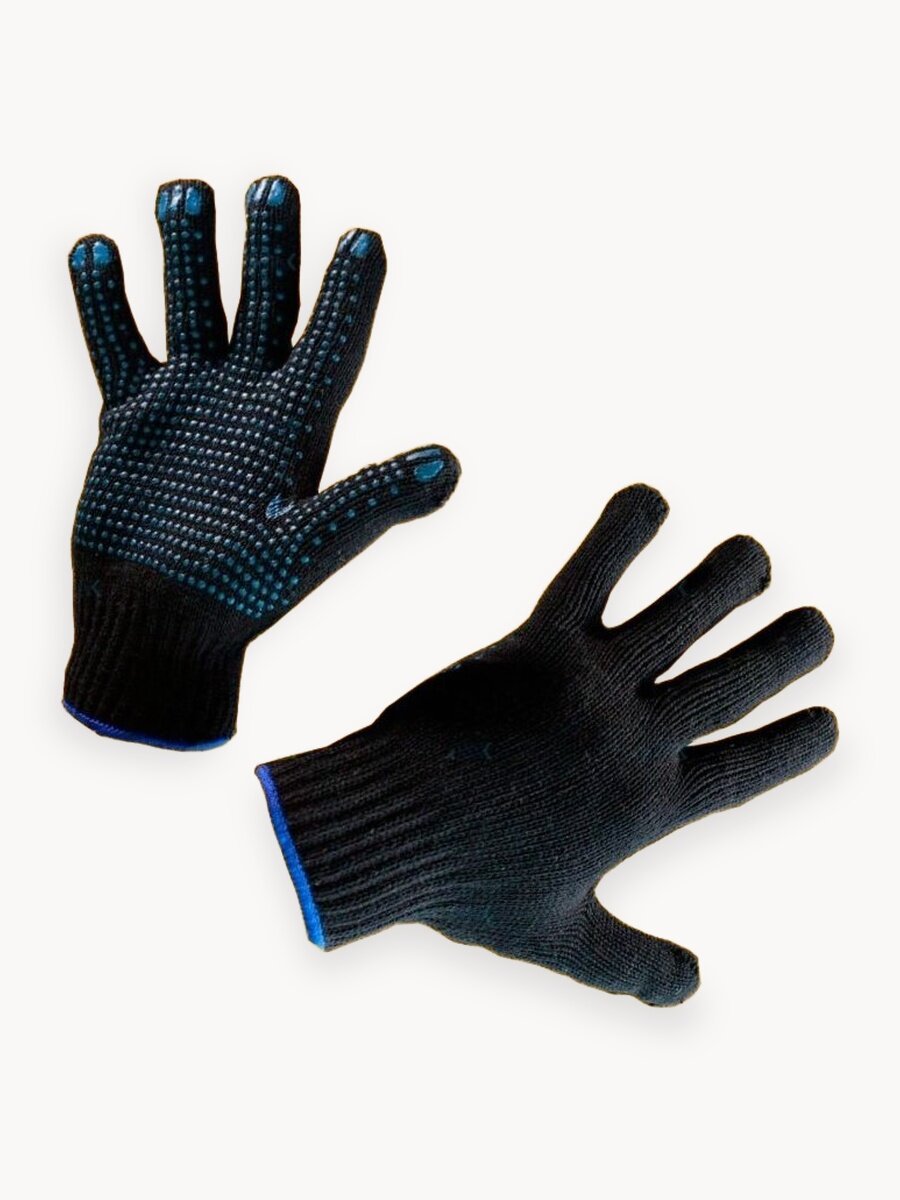 Перчатки рабочие лтпк ХБ с ПВХ 5 нитей 10 класс (уп. 10 пар)