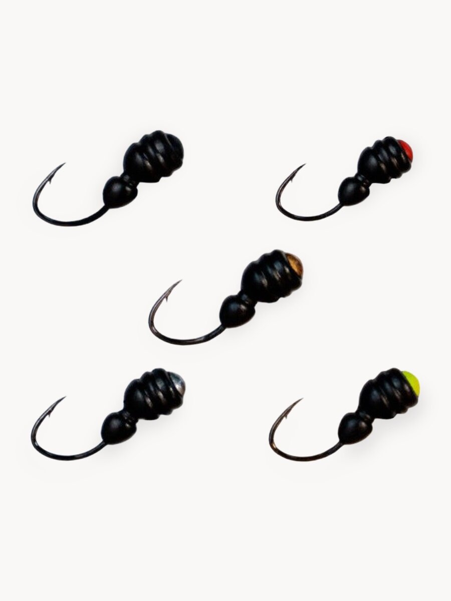 Набор мормышек Муравей - двухсегментный № 2, 0.5 гр 5 цветов по 2 шт/10шт