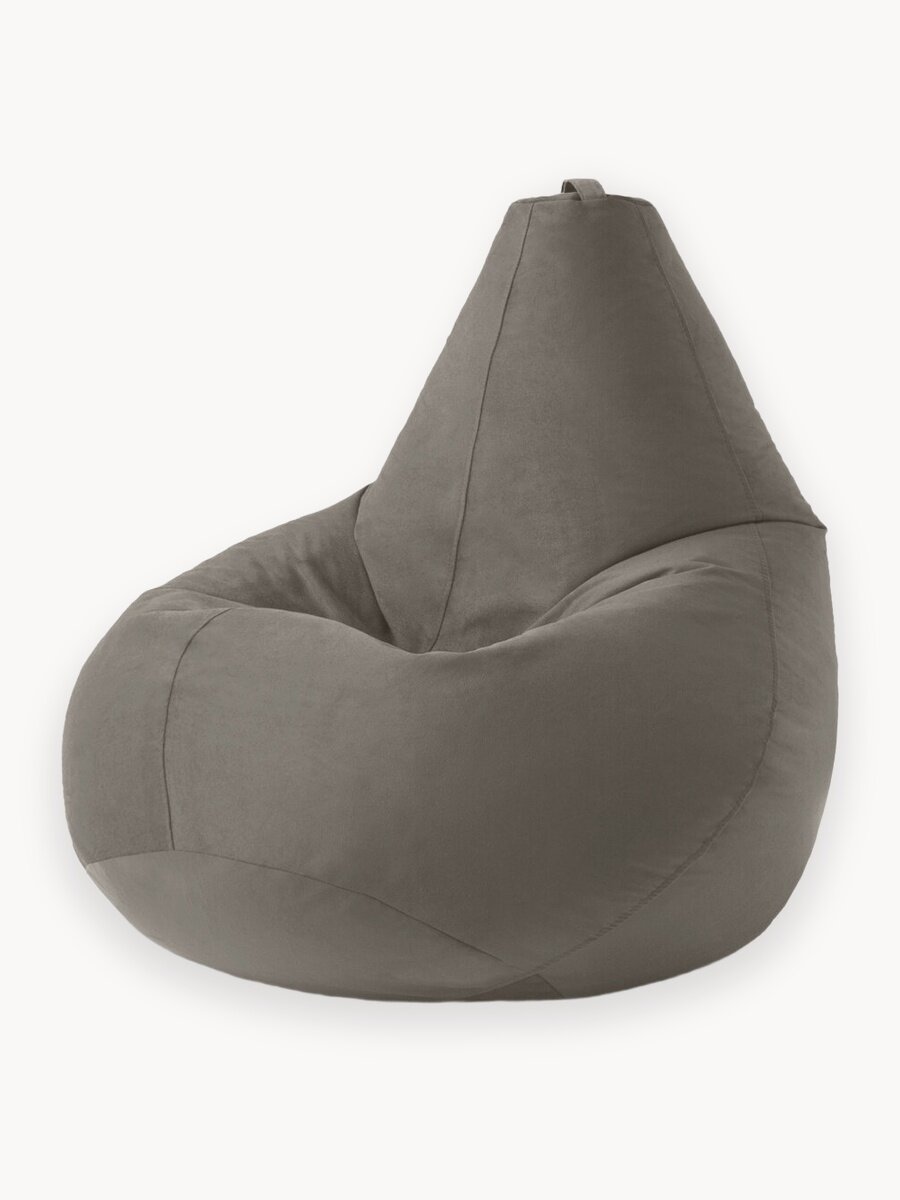 Кресло мешок MyPuff, бескаркасное кресло, пуфик мешок, размер 3XL, мебельный велюр, серый