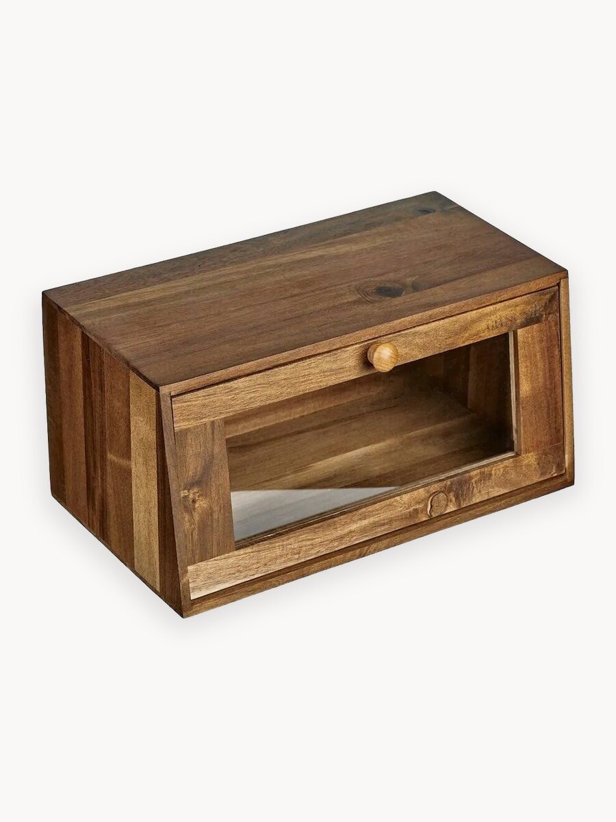 Хлебница из акации Катунь GR-BB-01, 38.5х22х19 см, натуральное дерево