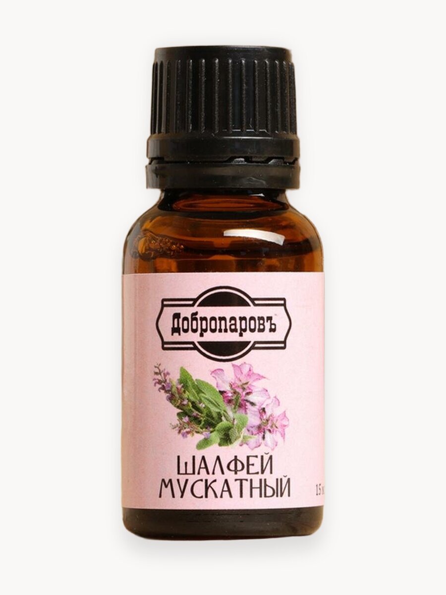 Эфирное масло Добропаровъ "Шалфей мускатный", флакон-капельница, 15 мл
