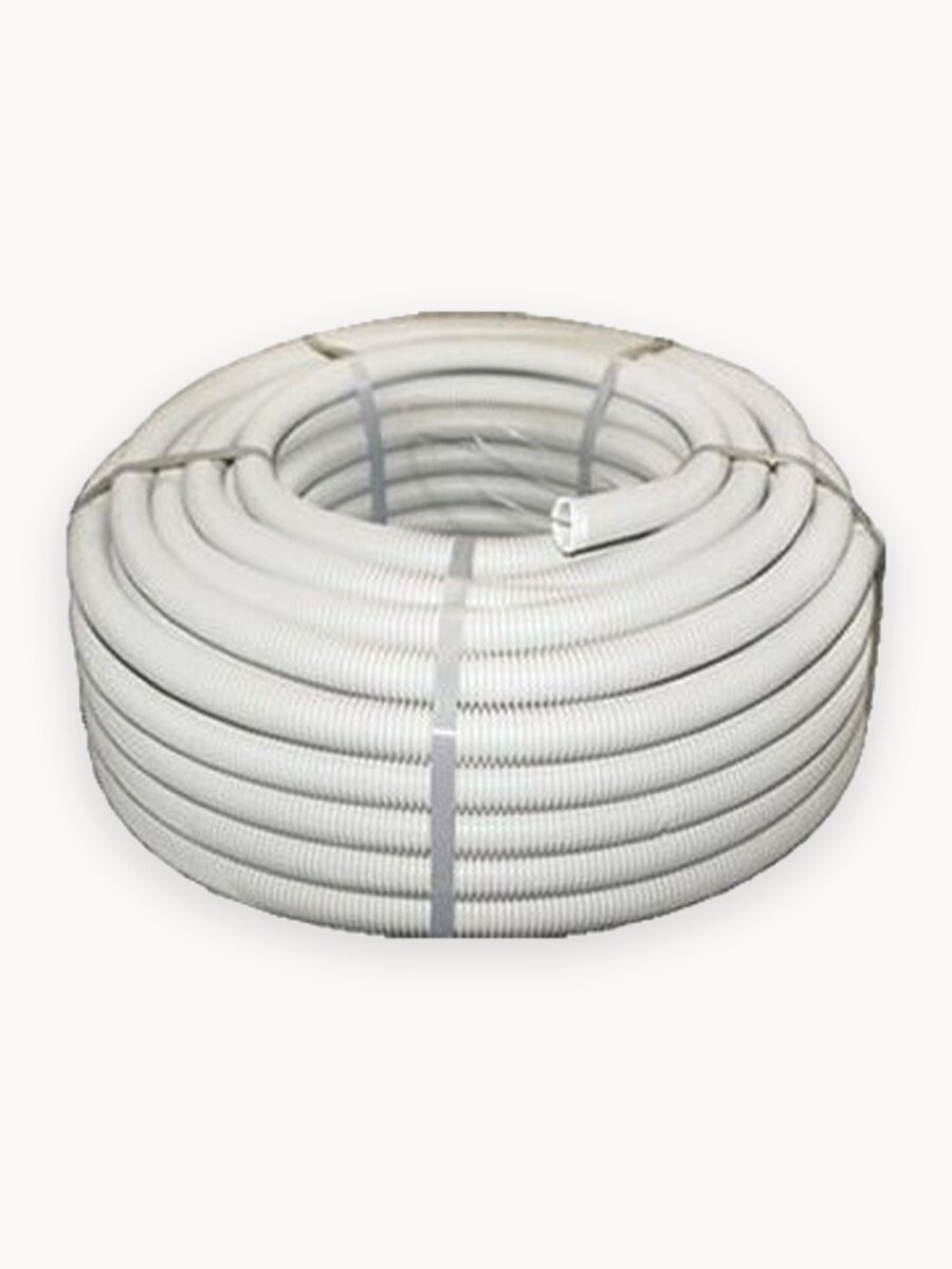 Труба гофрированная ПВХ с протяжкой d16 мм (25 метров), серая, EKF-Plast