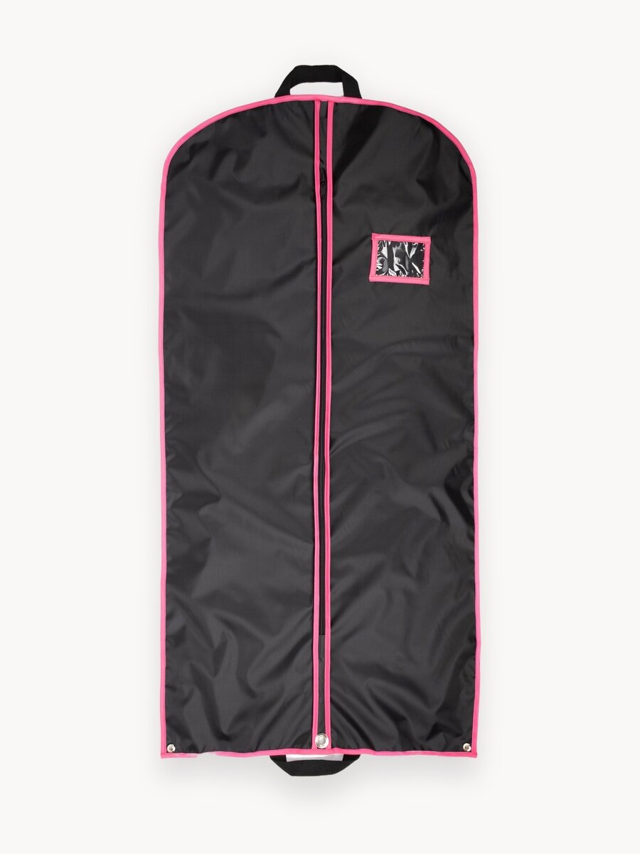 Чехол для одежды на молнии GolD, 120х60, с ручкой, оксфорд, черный, розовый