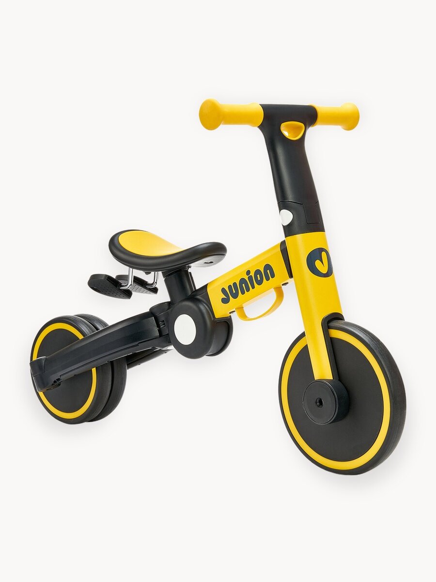 Детский беговел-трансформер 3 в 1 Junion Buzzi велосипед, жёлтый