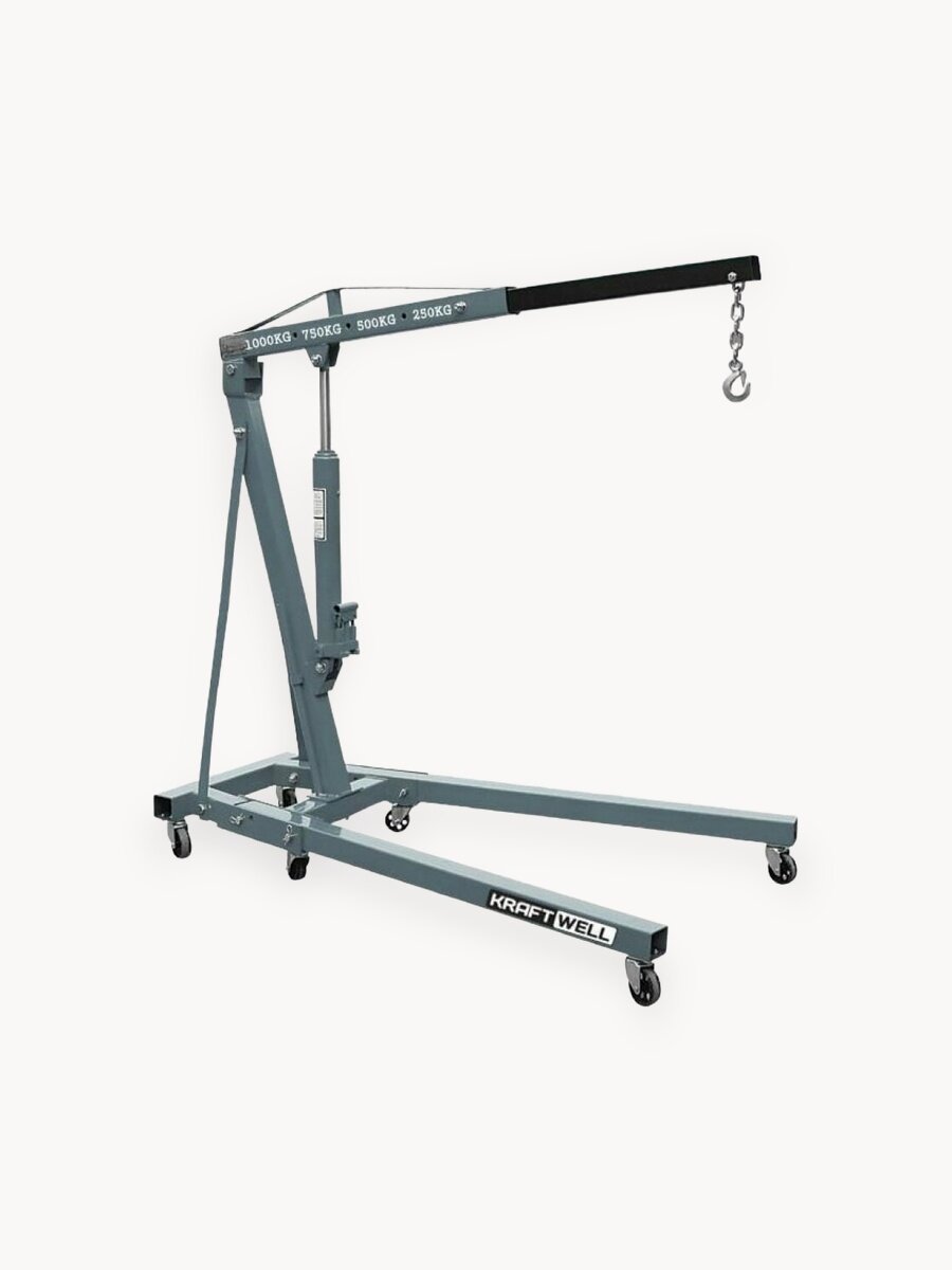 Складной двухтактный кран с максимальной высотой подъема 2,32 метра и грузоподъемностью одной тонны для профессионалов в строительстве и производстве